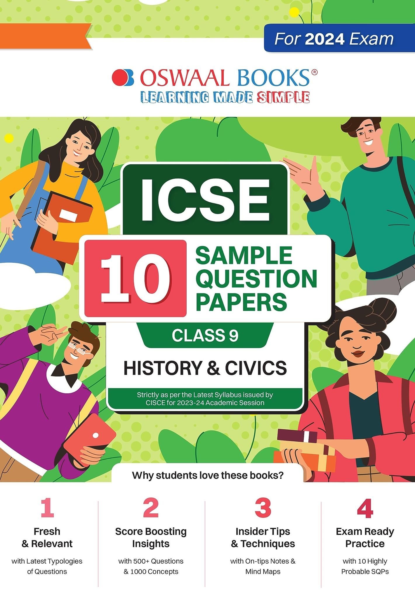 Oswaal ICSE 10 Sample Question Papers Class 9 History & Civics For 2024 ...